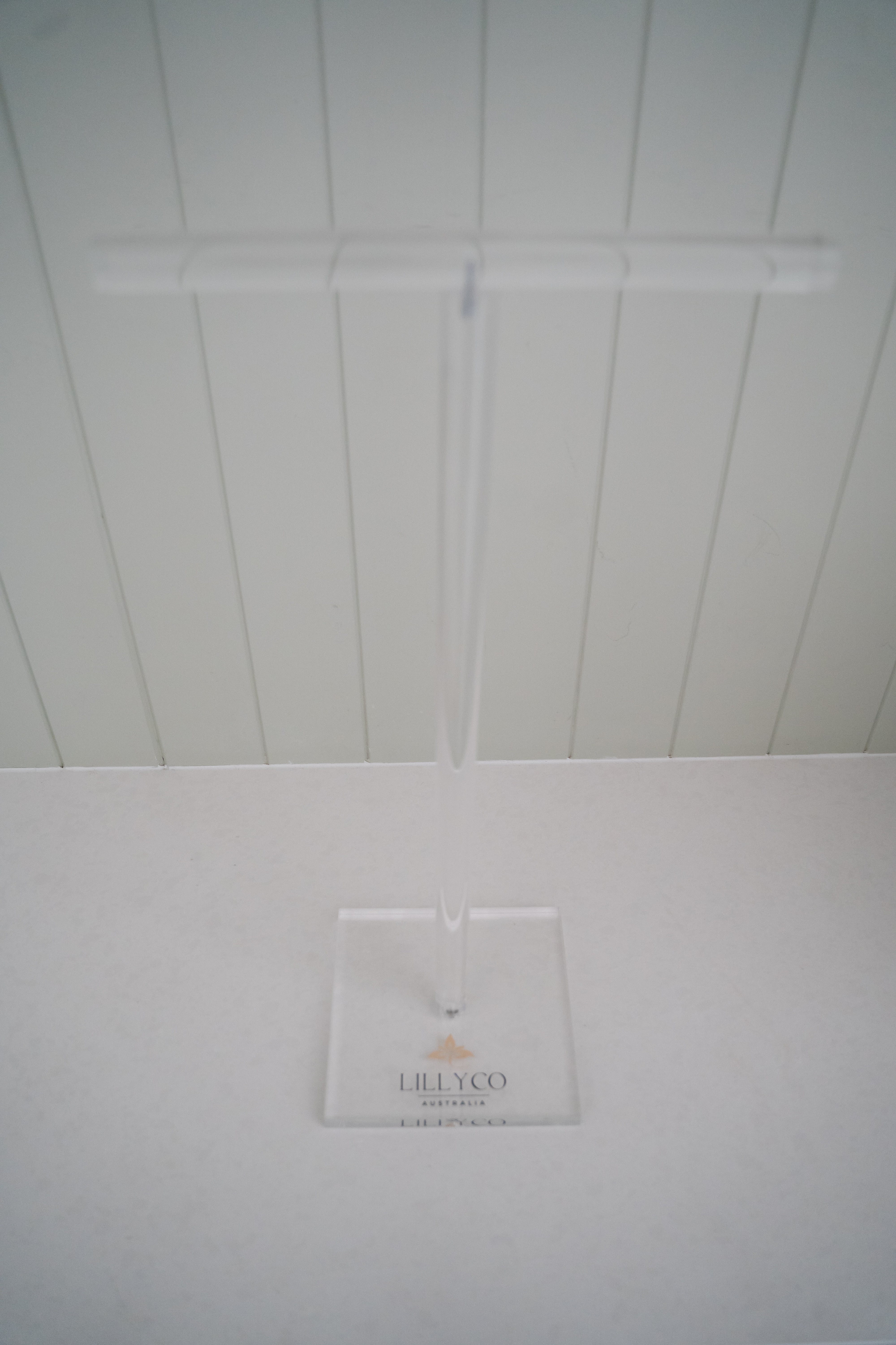 Long Necklace Stand | Clear Logo Acrylic| Lillyco AUSTRALIA